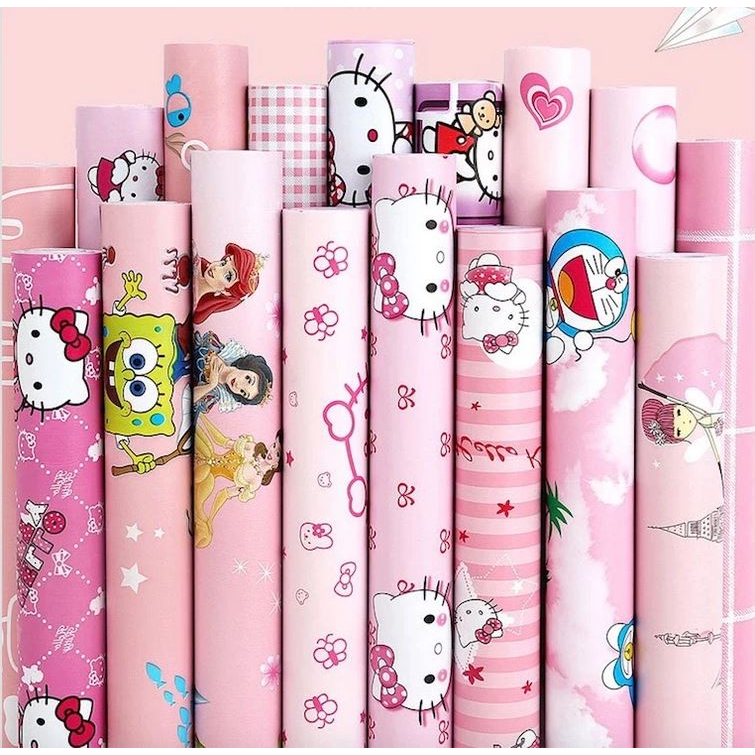 Jual Wallpaper Sticker Dinding Motif Hello Kitty Wallsticker Kamar Anak Best Seller | Shopee ...