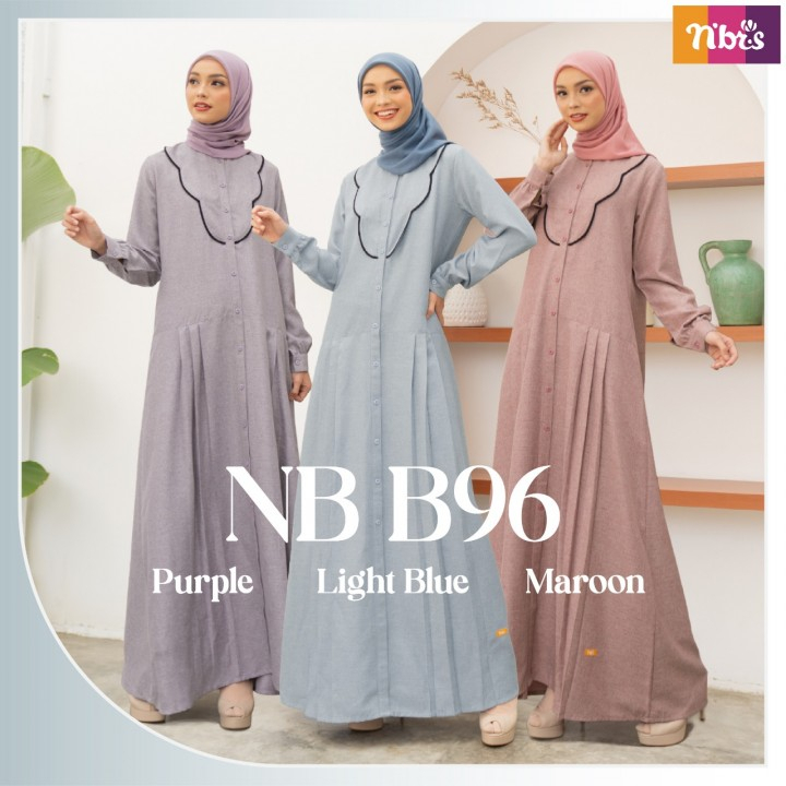 Jual NBRS NB B96 Gamis Dewasa Dress Muslim Polos Bahan Persiva Mix ...