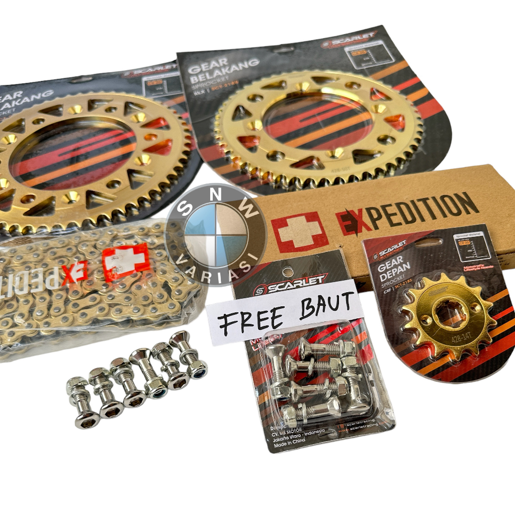 Jual SCARLET RACING - Gir Gearset Crf 150l Plus Rantai GOLD Free Baut ...