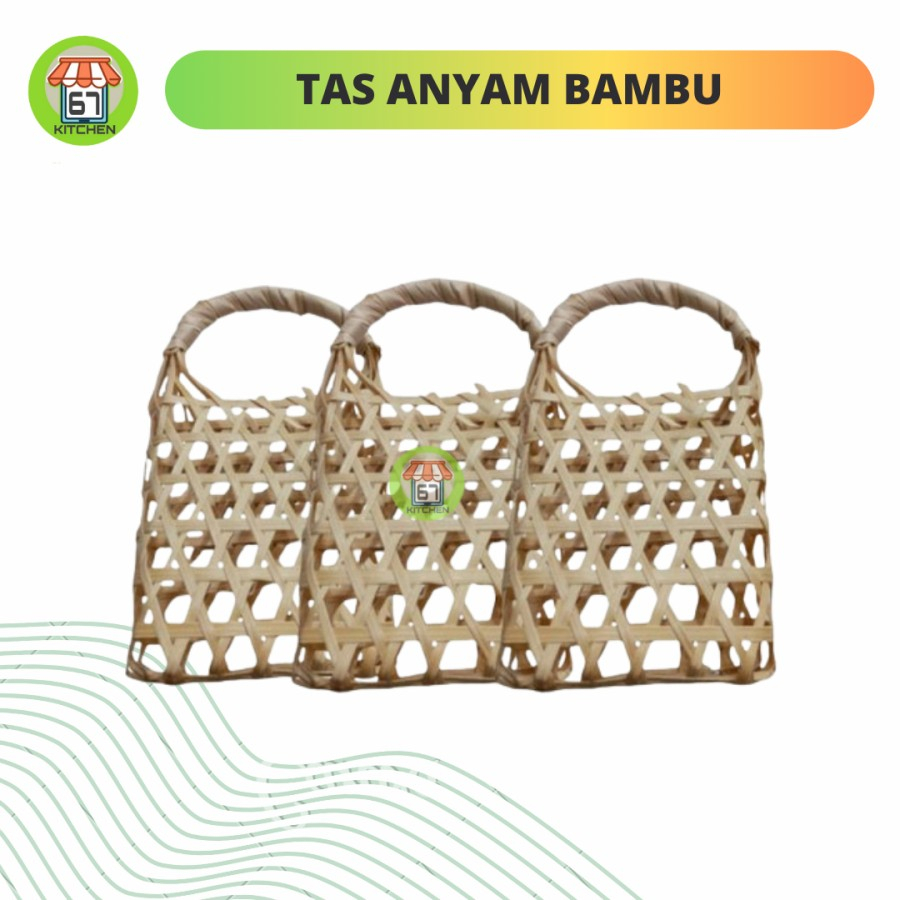 Jual Kitchen 67 - Keranjang Anyam Bambu Kantong Anyam Tas Souvenir ...