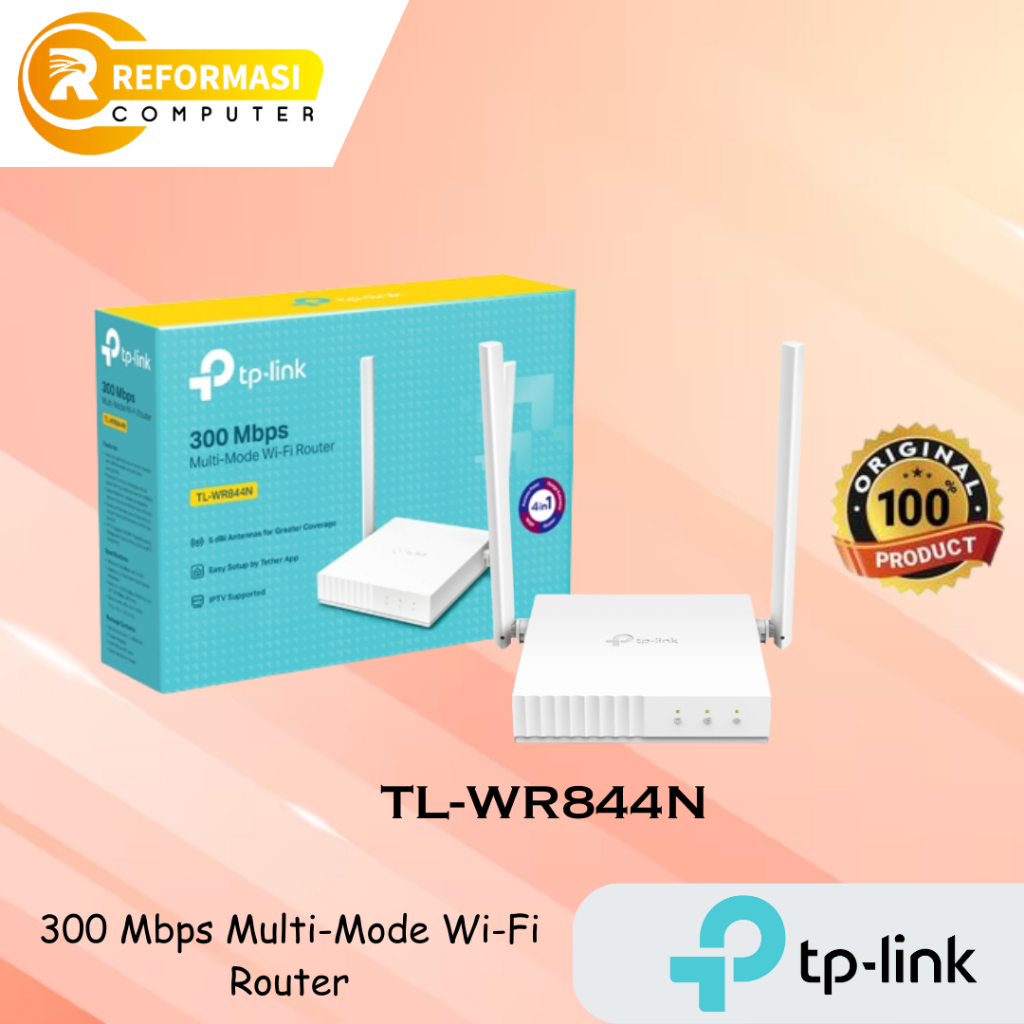 Jual TP-LINK TL-WR844N : TPLink WR844N 300Mbps 4 in 1 Wireless Router ...