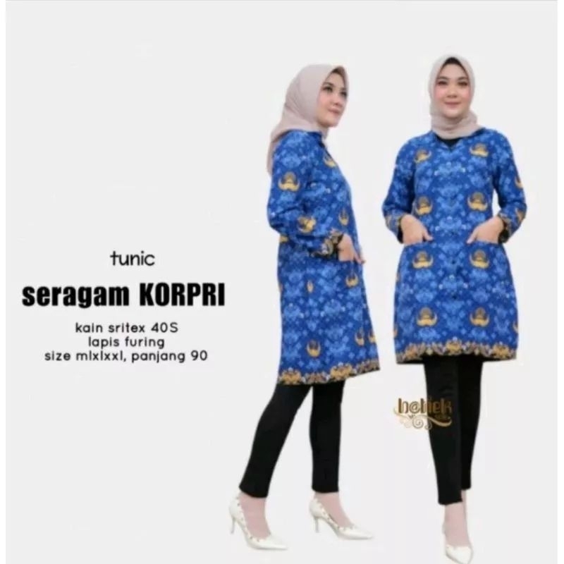 Jual Seragam tunik korpri wanita terbaru lapis furing | Shopee Indonesia