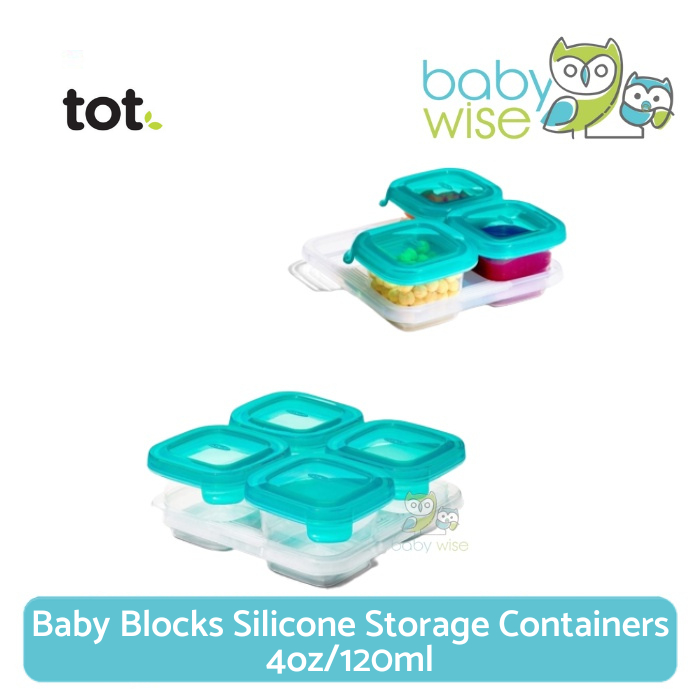 Jual 0X0 TOT Baby Blocks Silicone Storage Containers 4oz/120ml | Shopee ...