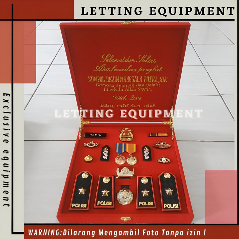 Jual Pangkat Kompol pdh Perwira Polri Set Box Custom reques ucapan ...