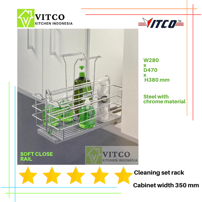 Jual VITCO Soft Close Cleaning set Rack / Rak Peralatan Pembersih dapur | Shopee Indonesia