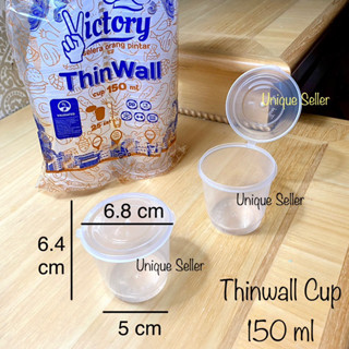 Jual Thinwall Cup 25ml 35ml 60ml 100ml isi 50 set & 150ml isi 25 set / Thinwall Sauce Cup 150 ml ...