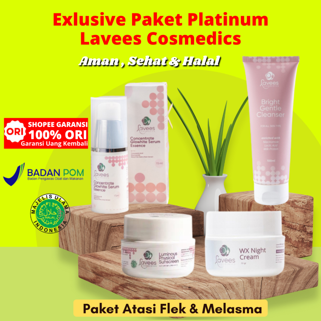 Jual lavees skin care paket flek hitam melasma serum laves cream ...