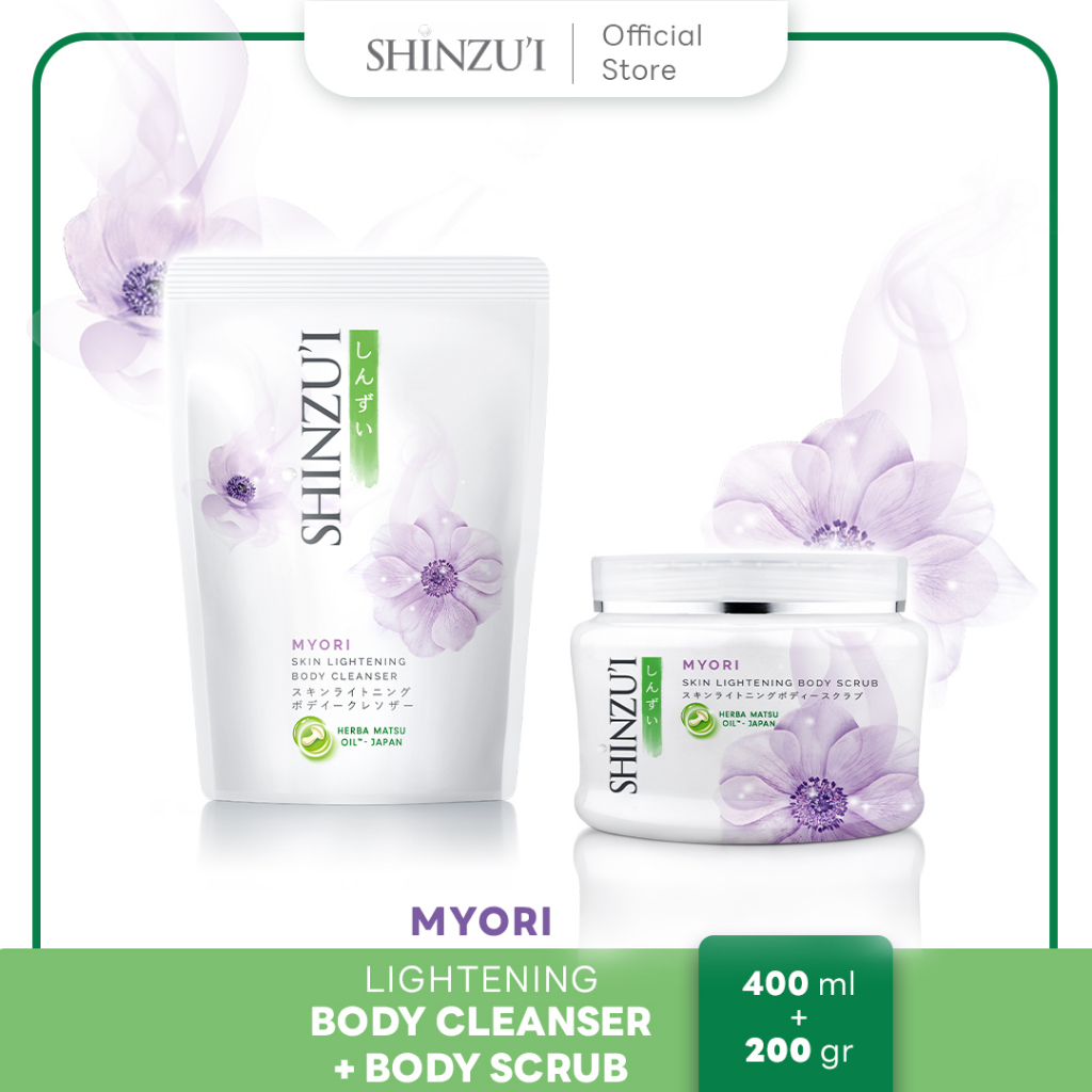 Jual Paket Shinzui Body Cleanser Myori 380ml + Body Scrub Myori 200gr ...