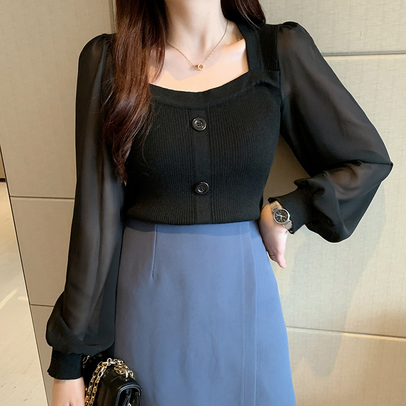 Jual AJW Blouse Wanita Kekinian Korean Style Rajut Lengan Panjang Import Premium ZY XAC | Atasan ...