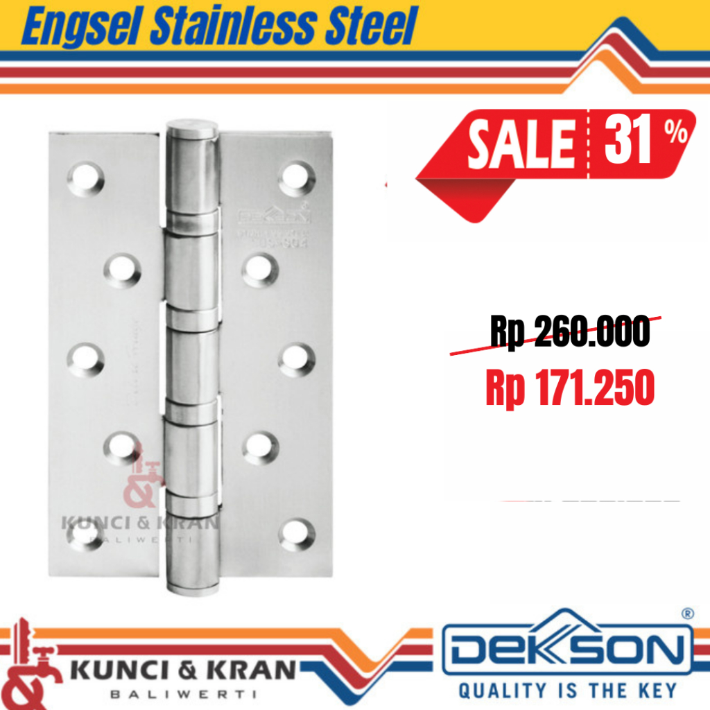 Jual Engsel Pintu Dekkson Deluxe ESS DL 5X3X3MM 4BB SSS Engsel ...