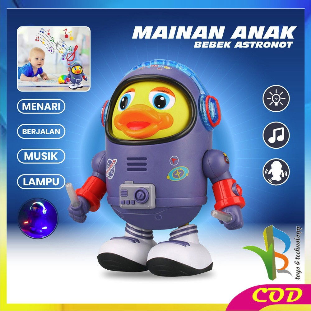 Jual RB-M311 Mainan Anak Bebek Astronot Joget Robot Menari Ada Lampu ...