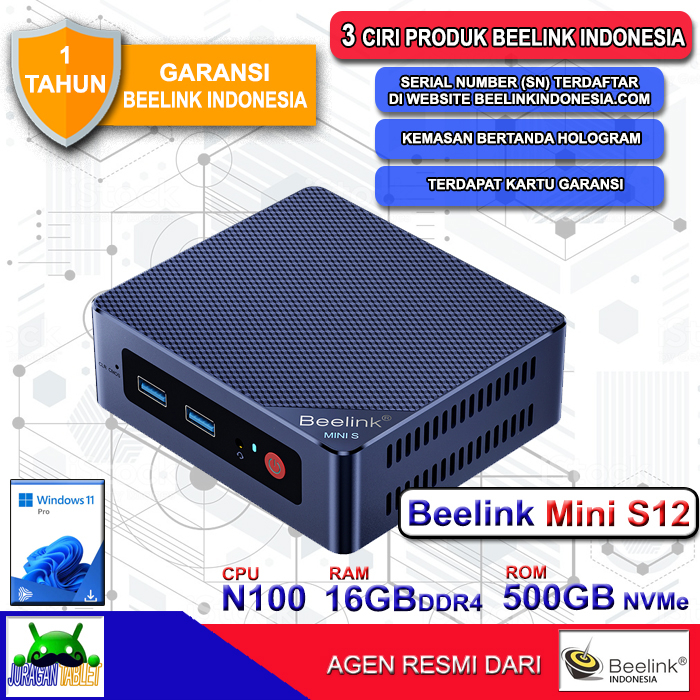 Jual Beelink Mini S12 Pro N100 Intel Alderlake 16 500gb Nvme 12th Gen