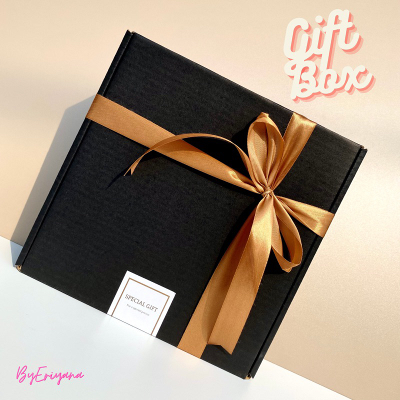 Jual Box Hampers Hitam Gift Box Kotak Kado Ulang Tahun Kardus Hampers Kardus Packing Dus Set ...