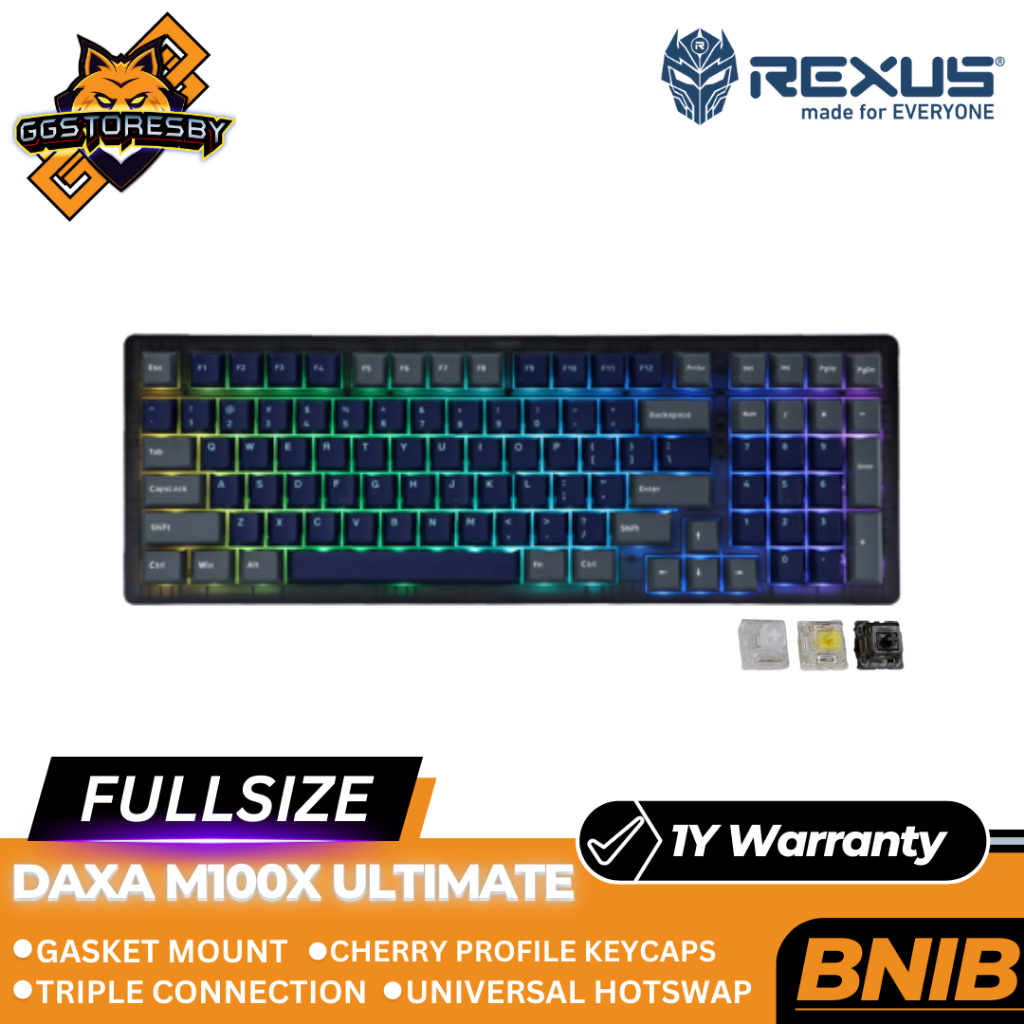 Jual Rexus Daxa M100X Ultimate Wireless Mechanical Gaming Keyboard ...