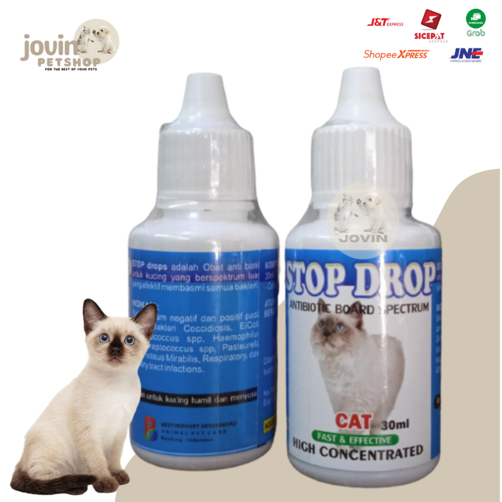 Jual STOP DROP Obat Antibiotik Demam dan Gejala Virus Kucing | Shopee ...