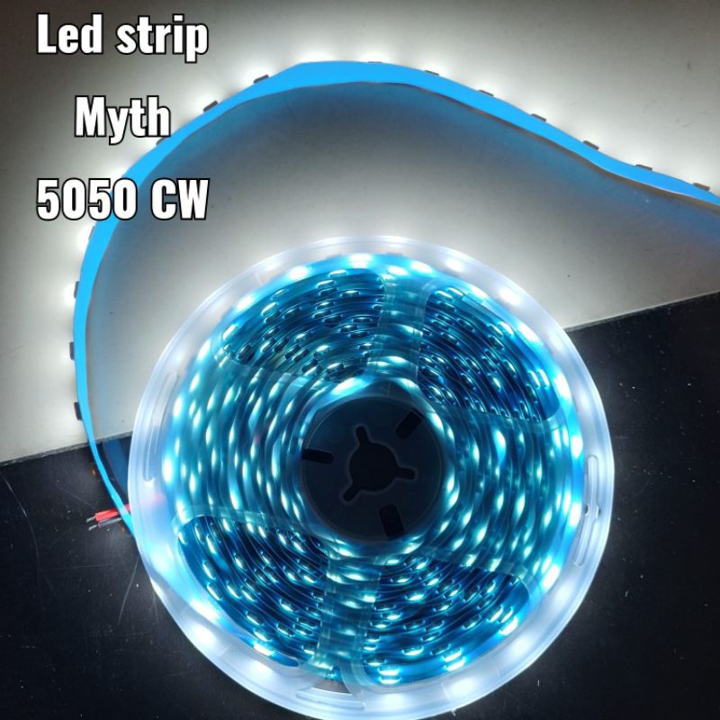 Jual led strip cool daylight mata besar 5050 12v 60 led 5 meter ...