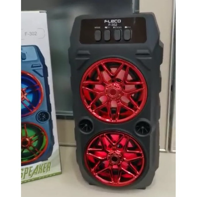 Jual Speaker karaoke bluetooth Fleco F-302 free mic kabel | Shopee ...