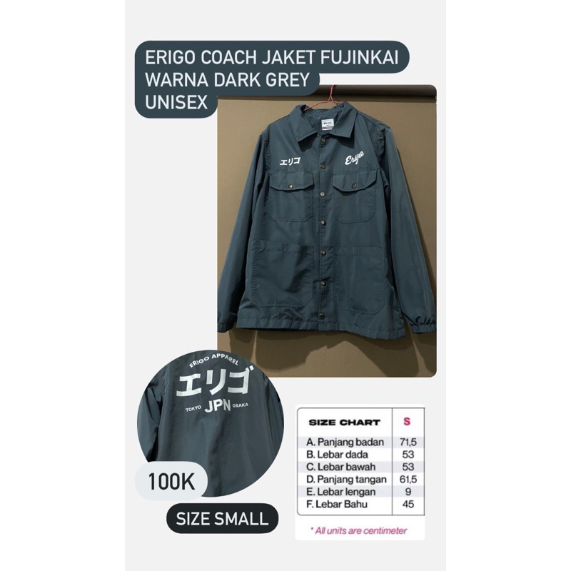 Jual Erigo Coach Jacket Fujinkai Dark Grey | Shopee Indonesia