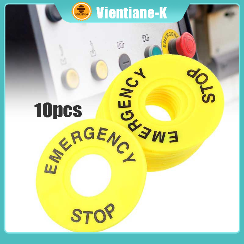 Jual Label Emergency Stop Name Plate Emergency Stop 10pcs 60 mm 22 mm ...