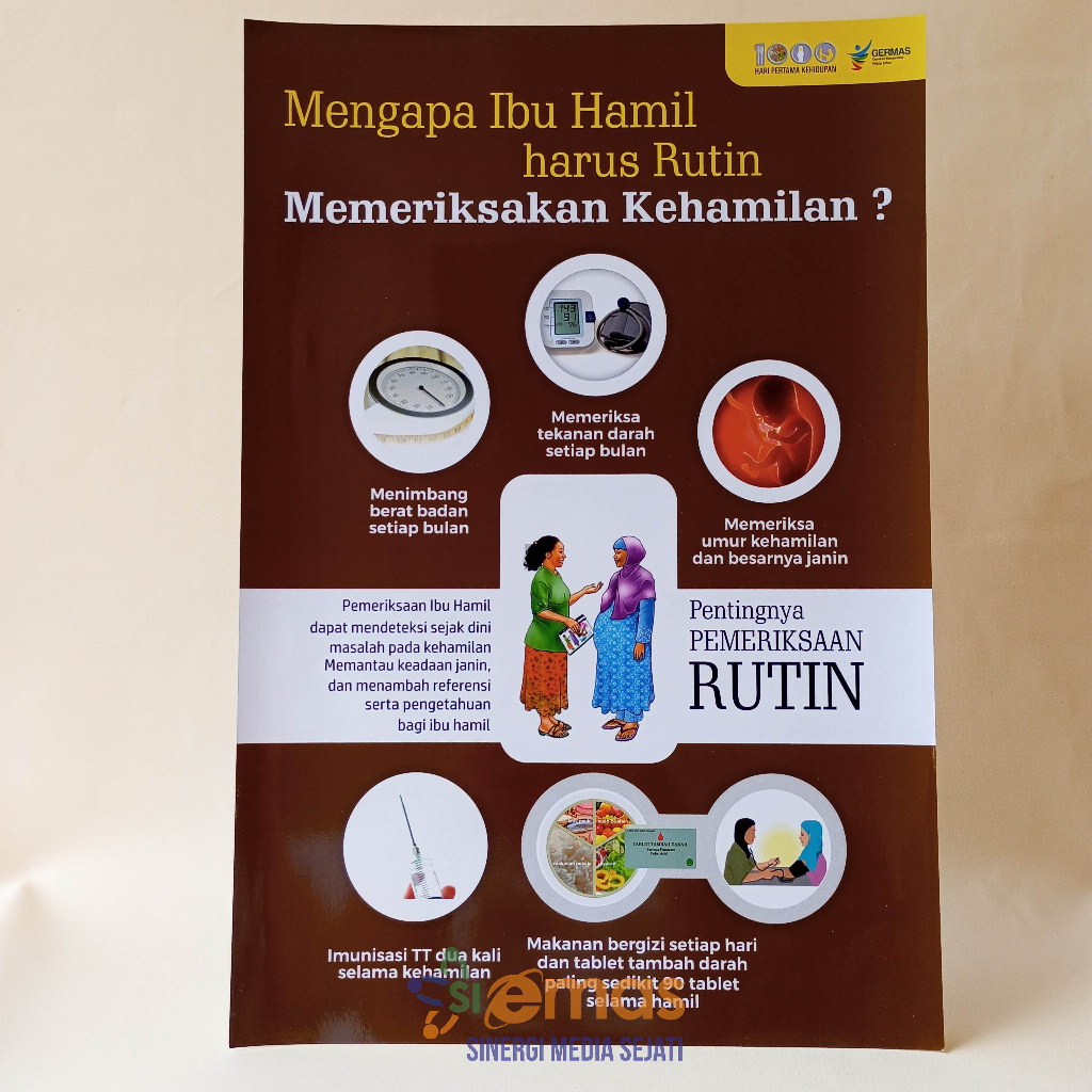 Jual Poster Kebidanan | Poster Pentingnya Pemerikiksaan Rutin Ibu Hamil ...