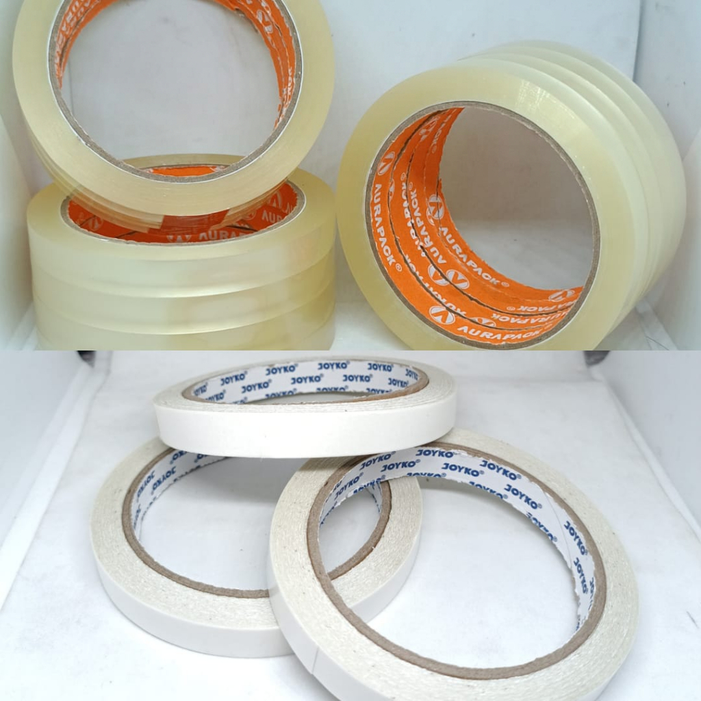 Jual LAKBAN BENING PLASTIK DOUBLE TAPE DABELTIP 12 MM 1 IN 1 PCS ...