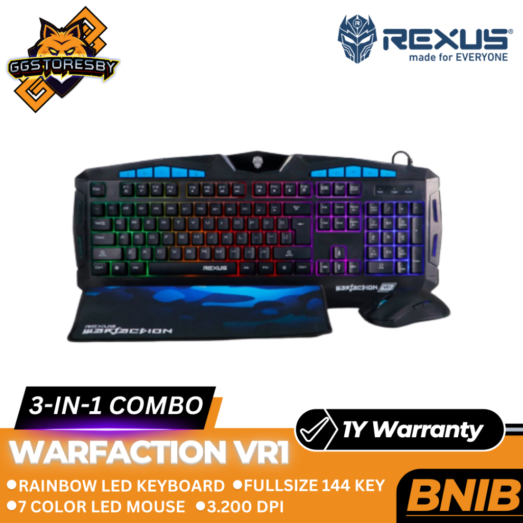 Jual Rexus Warfaction Vr1 3-In-1 Gaming Keyboard | Shopee Indonesia