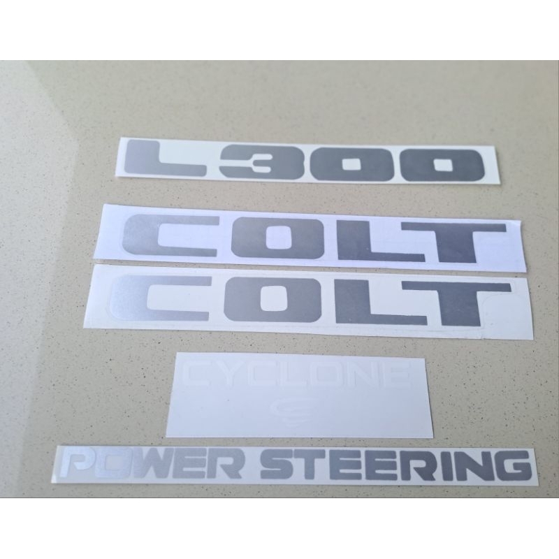Jual Stiker Tulisan L300 Colt Power steering cyclone / Stiker L300 colt ...