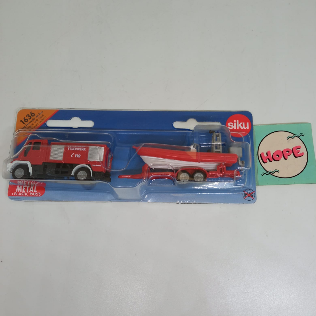 Jual Diecast Mobil Siku Long 1636 Fire Engine With Boat Original | Shopee Indonesia