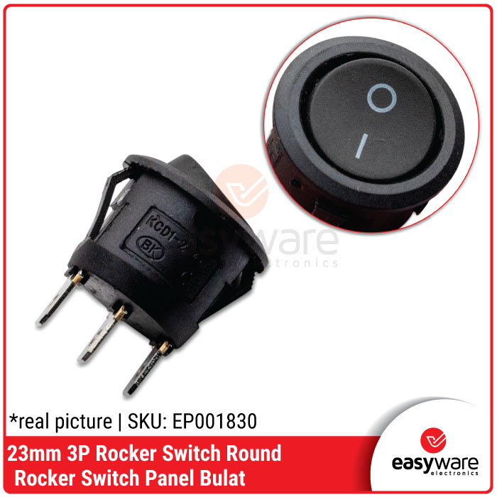 Jual Rocker Switch Bulat On Off 3P KCD1-105 10A 125V Round Rocker ...