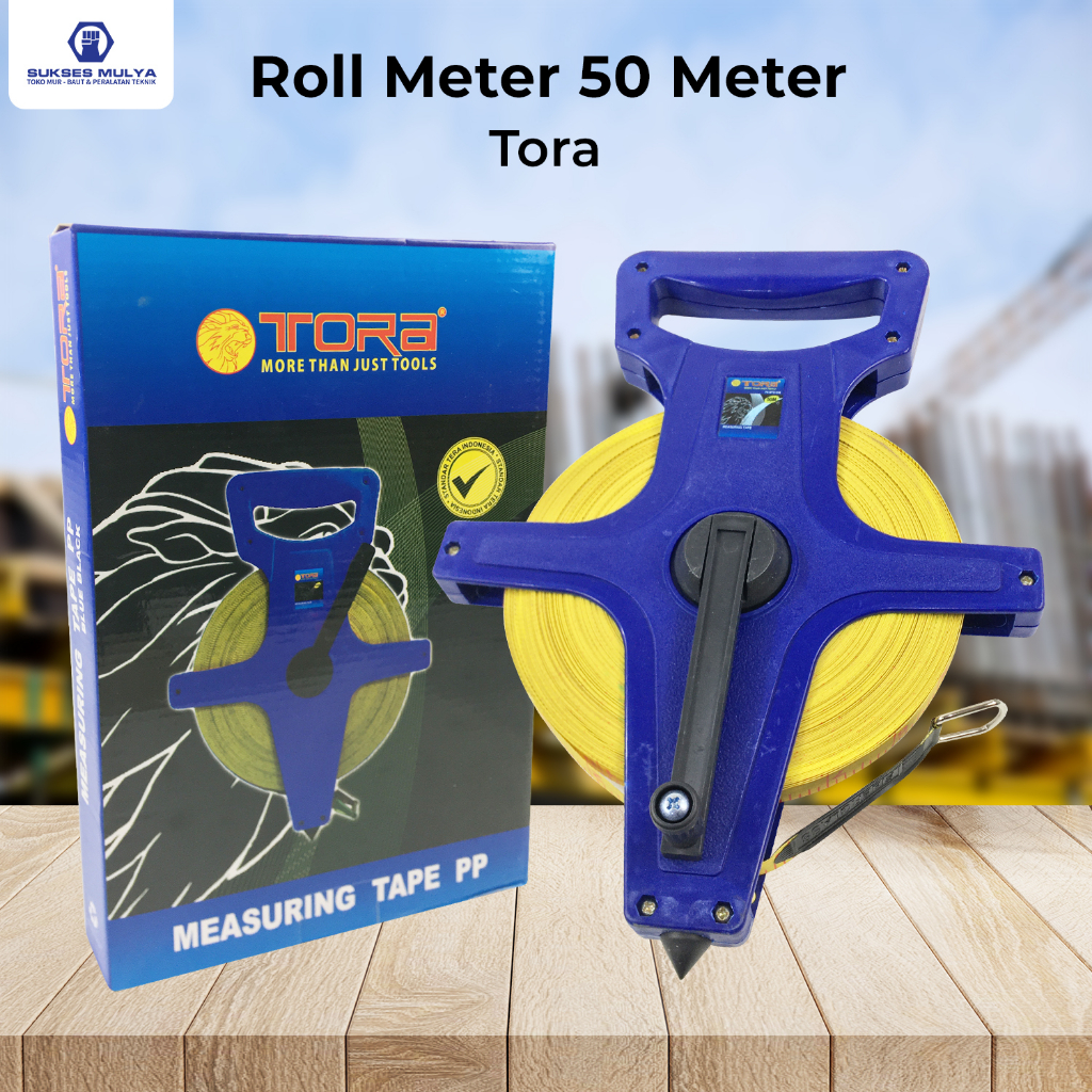 Jual BISON METERAN T 50 METER ALAT UKUR JALAN TANCAP TANAH GULUNG FIBER ...