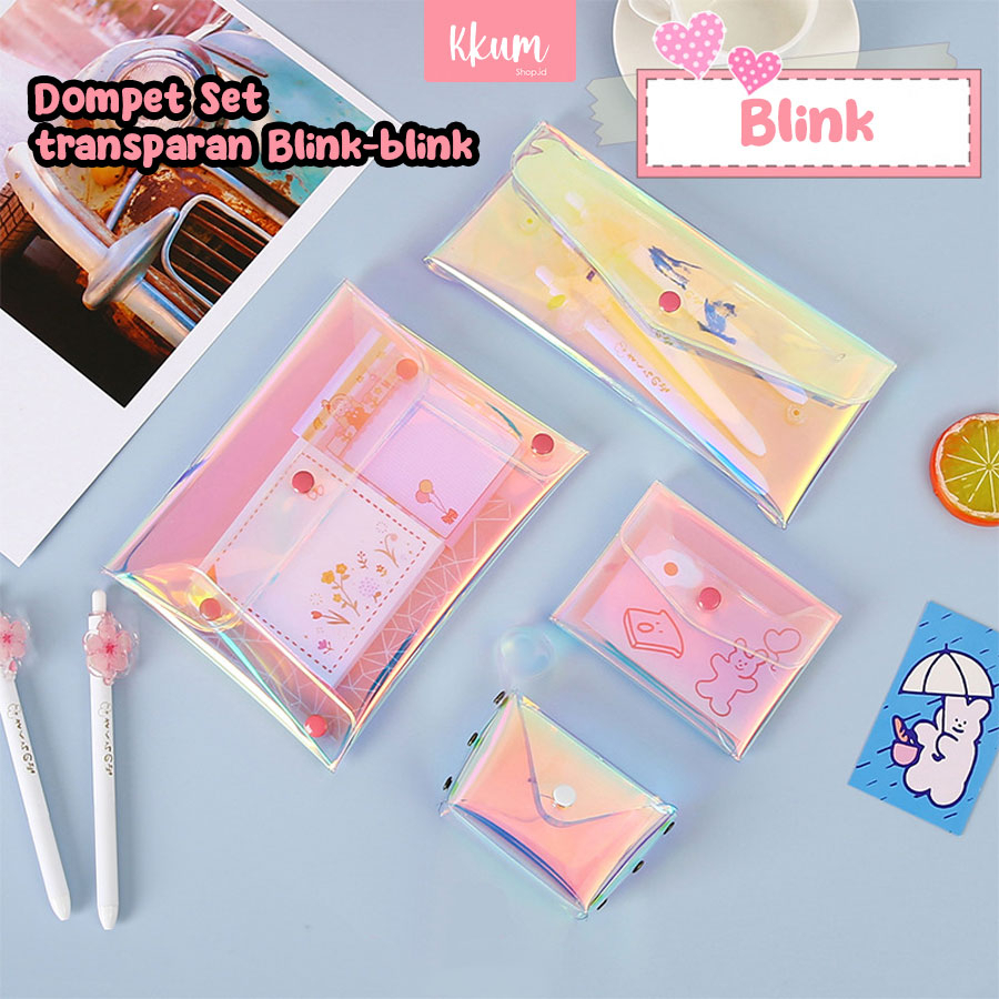 Jual Tas Dompet PVC Transparant Hologram aesthetic/ Cosmetic pouch tas ...