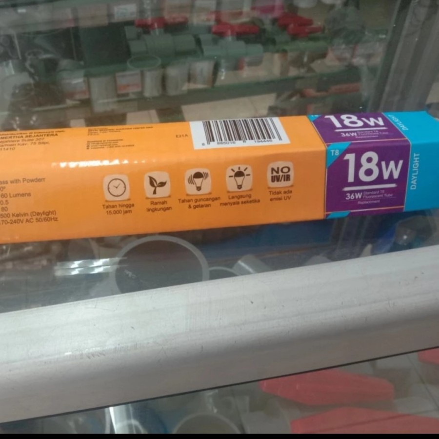 Jual neon tl led 18w meval 120cm putih cooldaylight | Shopee Indonesia