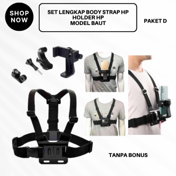 Jual Body Strap Hp Holder Clamp 360 Chest Strap Tali Dada Handphone ...
