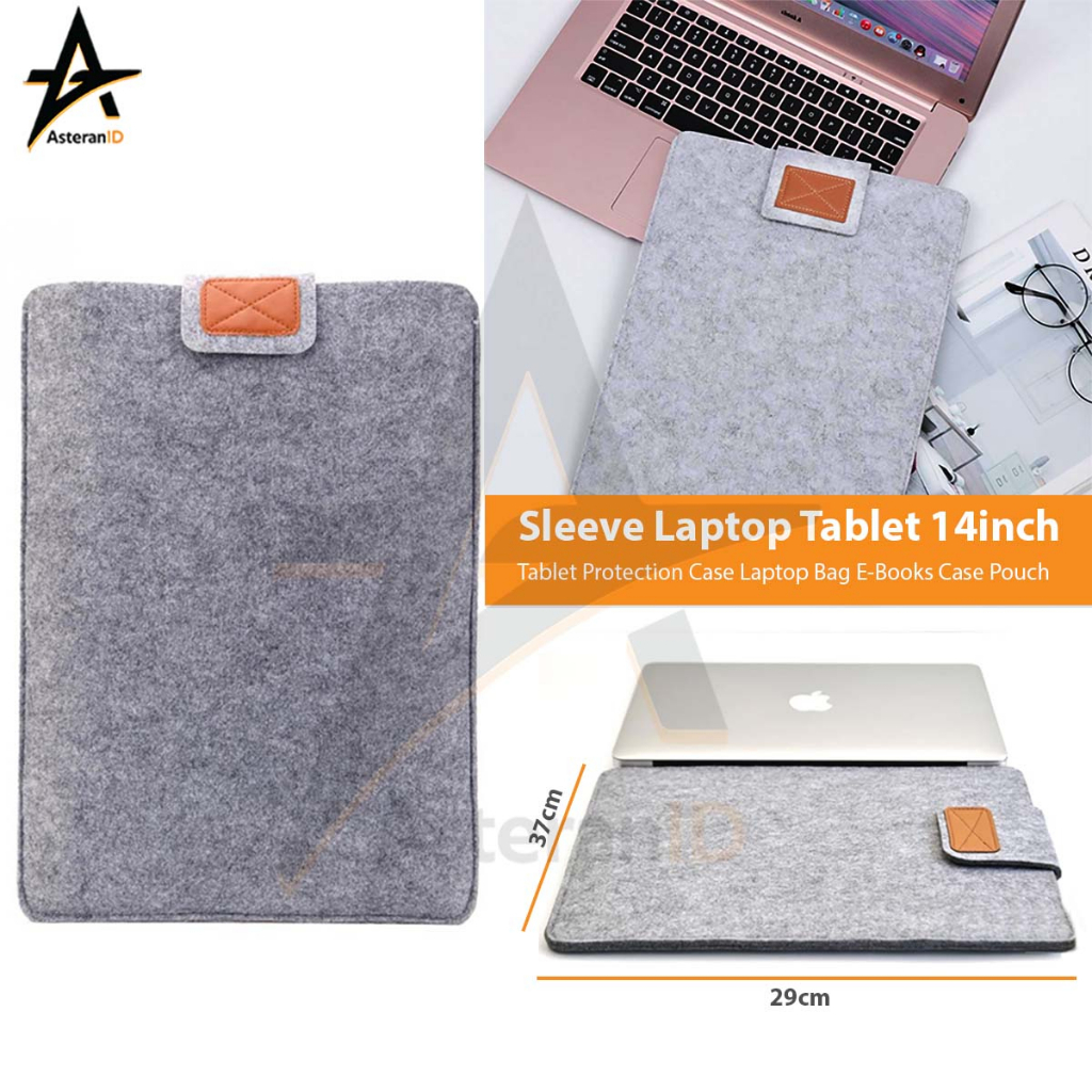 Jual Sleeve Laptop Tablet Macbook Pro Soft Protection Gray 14 Inch ...