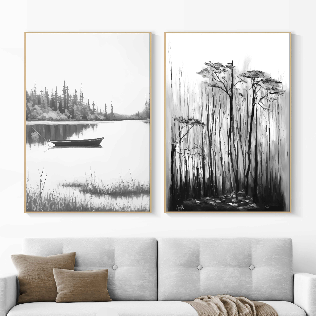 Jual Hiasan Dinding Canvas Ruang Tamu Minimalis 80x57cm & 40x57cm ...