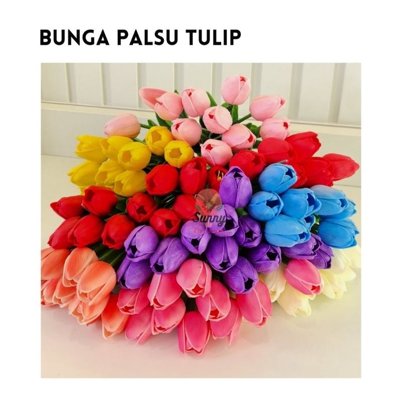 Jual Bunga Palsu Tulip latex / Tulip premium / bunga dekorasi / bunga ...