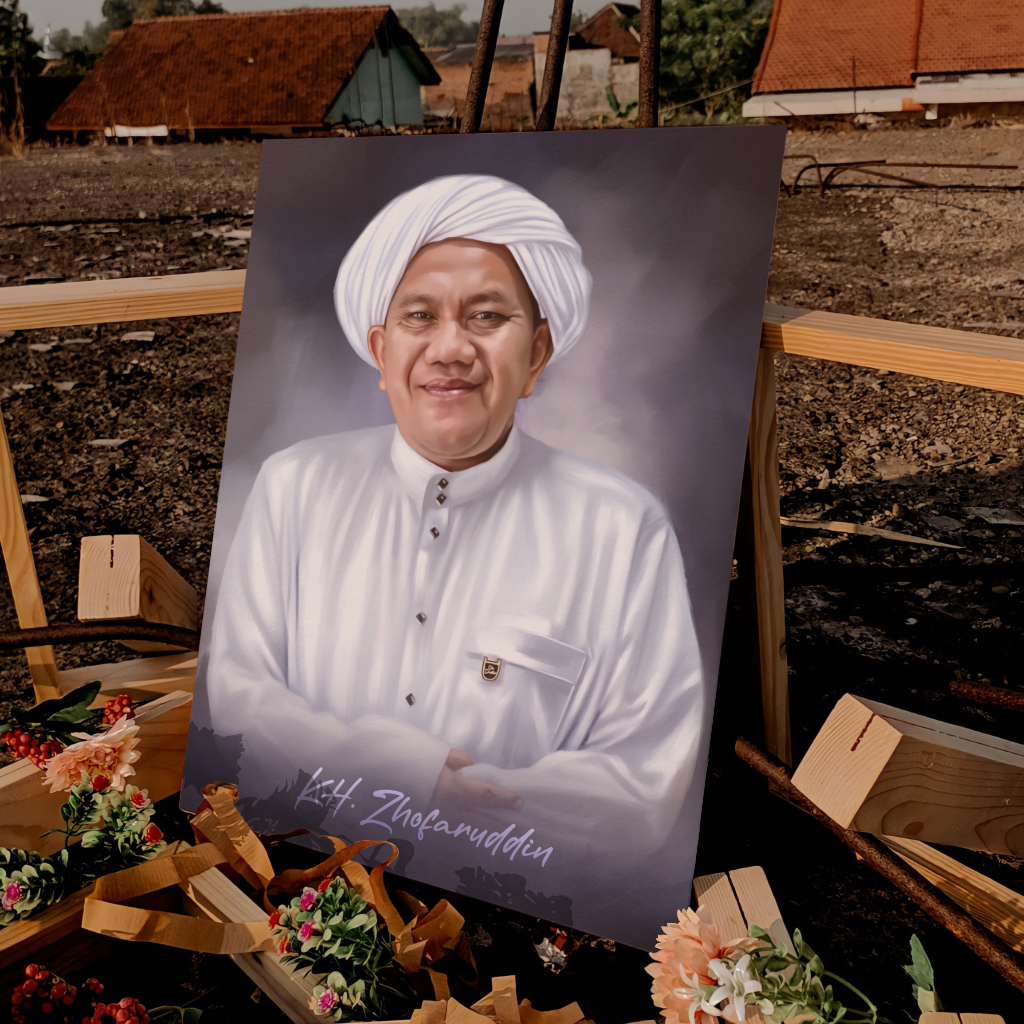 Jual Lukisan KH. Zhofaruddin / Guru Udin diatas Papan MDF (Ukuran 30x40 ...