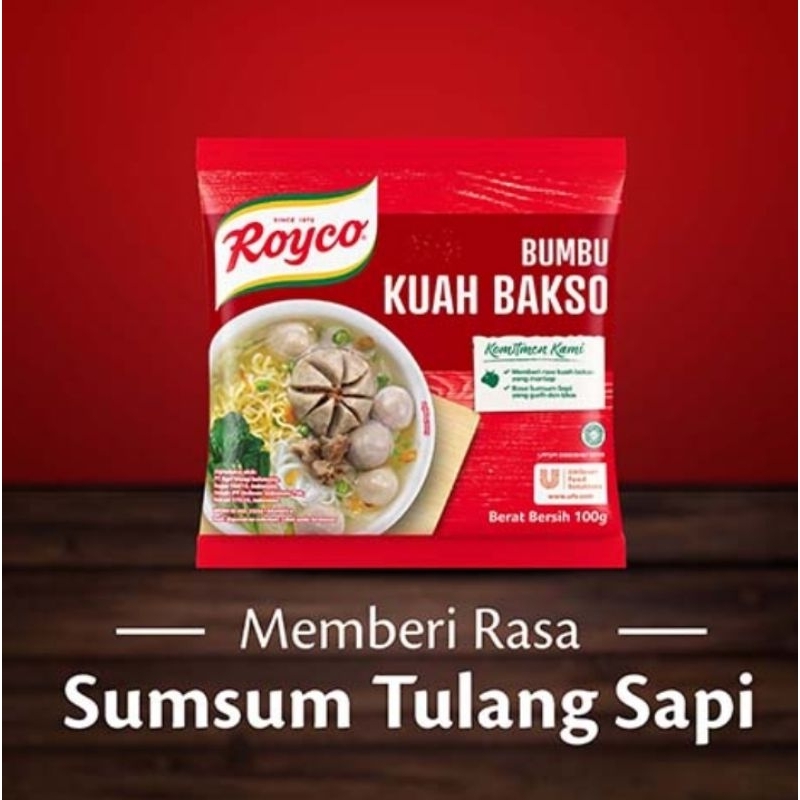 Jual Royco Bumbu Kuah Bakso 100gr Kaldu Penyedap Sumsum Daging Baso ...