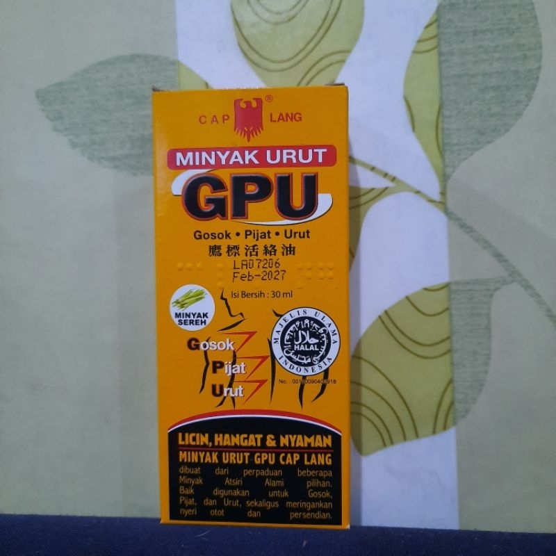 Jual AHZA MINYAK GOSOK,PIJAT,URUT ( GPU ) CAP LANG 30ML/60ML | Shopee ...