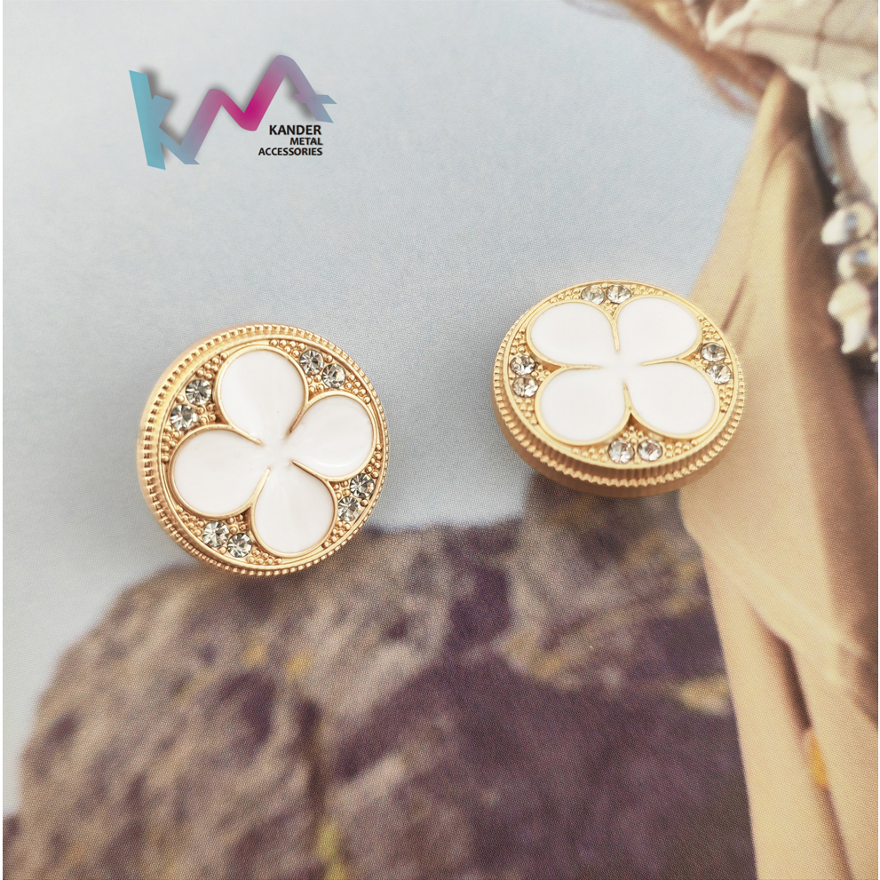 Jual KANDER Alloy Button Cloverleaf Bentuk Daun Kancing Hias Kemeja ...