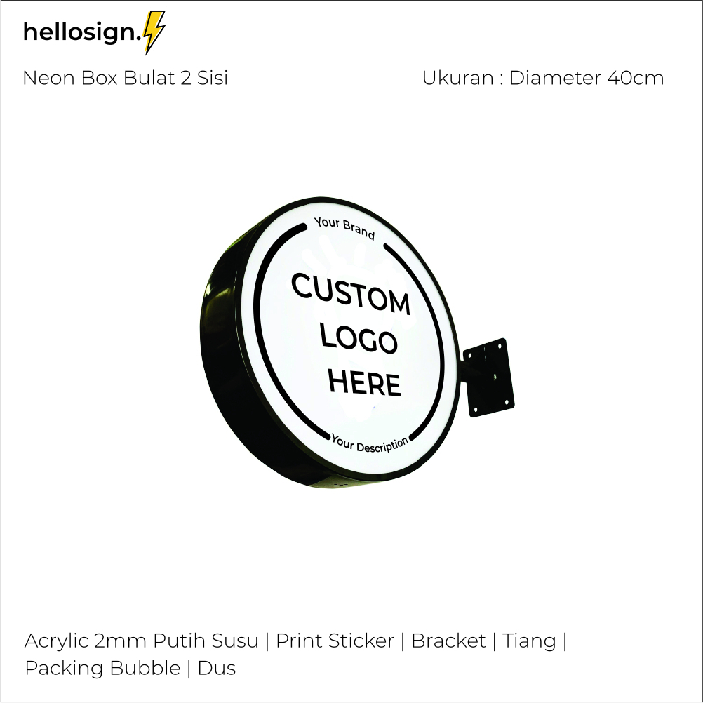 Jual Neon Box Bulat 2 Sisi | Neon Box Sticker + Lampu LED | Neon Box ...