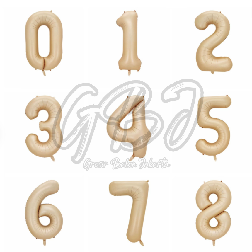 Jual Balon Foil Angka BESAR - 80cm (Caramel, Cream, Putih) | Shopee ...