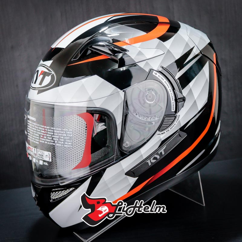Jual HELM KYT K2 RIDER DIAMOND BLACK WHITE | FULL FACE SNI | DOUBLE ...