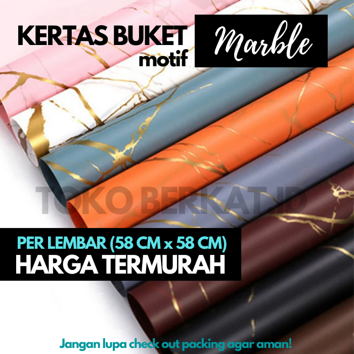 Jual [TERMURAH] KERTAS BUKET BUNGA CELLOPHANE MOTIF MARBLE MARMER MEWAH ...