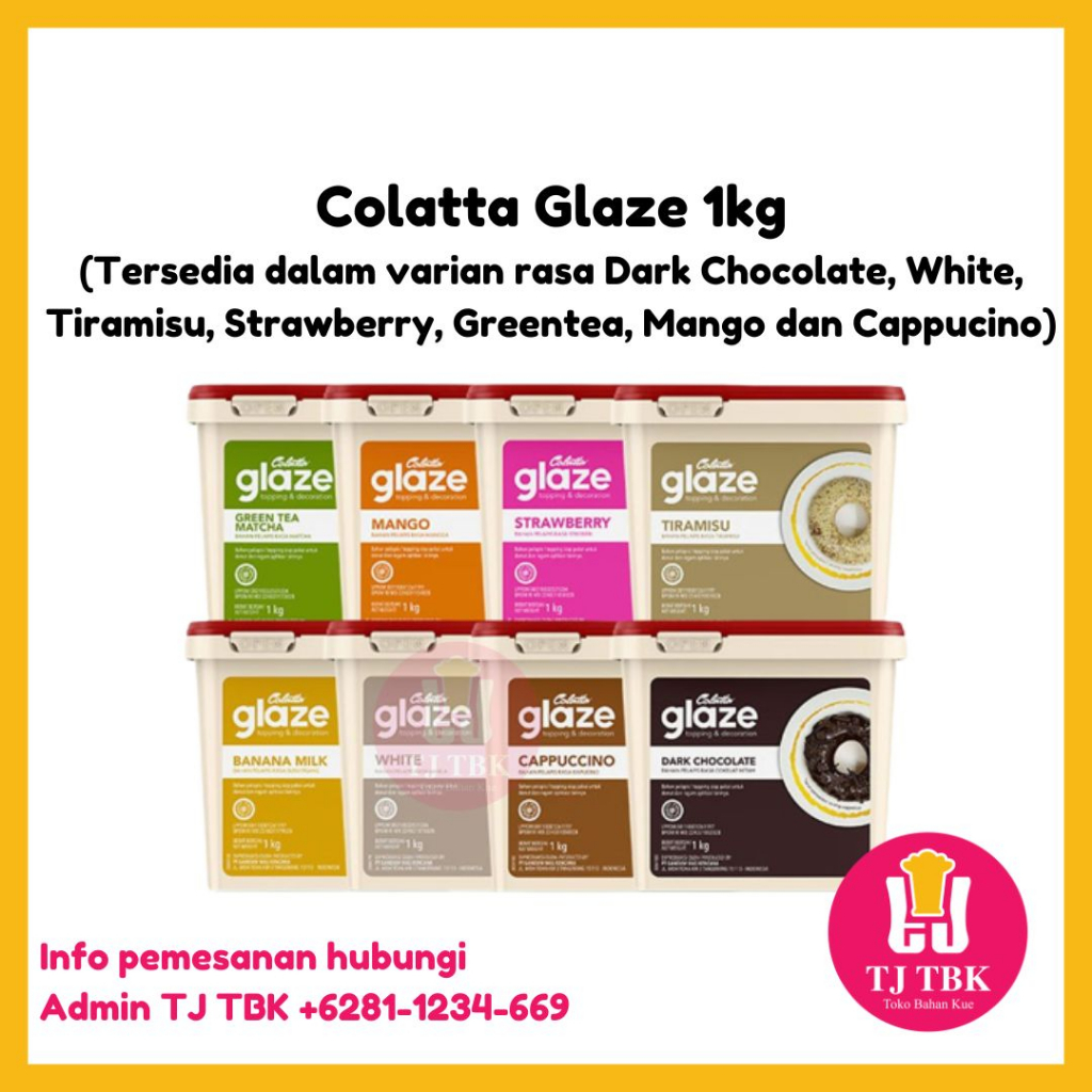 Jual Colatta Glaze 1kg | Rasa Dark Chocolate, Tiramisu, Strawberry ...