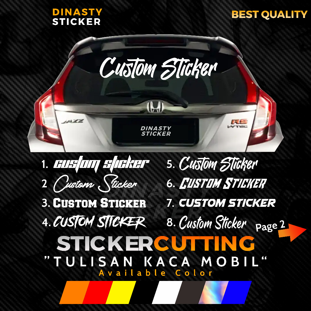 Jual STICKER STIKER CUTTING TULISAN KATA KATA NAMA KACA MOBIL DEPAN ...
