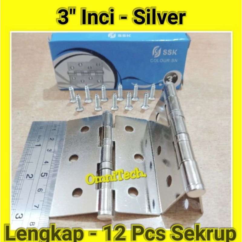 Jual Engsel Pintu Jendela Kupu - Kupu 3" Inci Silver Kupu-Kupu Lengkap ...