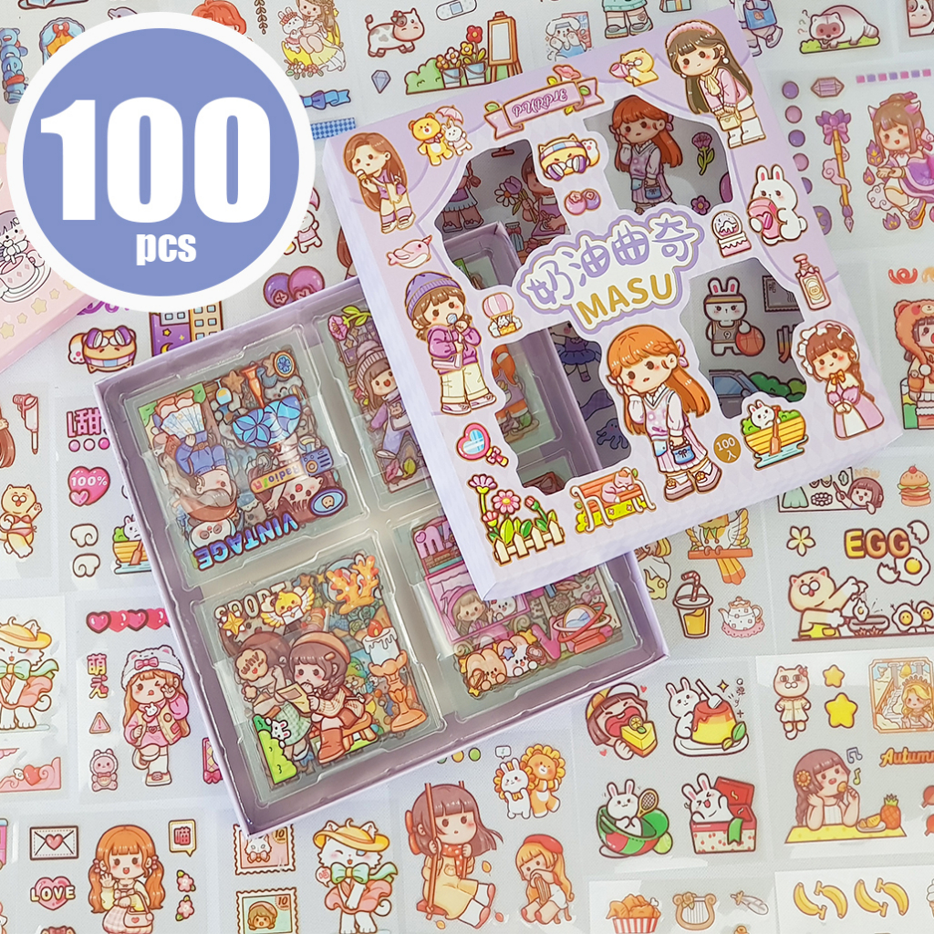 Jual MASU Sticker Isi 100PCS Sticker 3D Asthetic Lucu Stiker Masu 1BOX ...