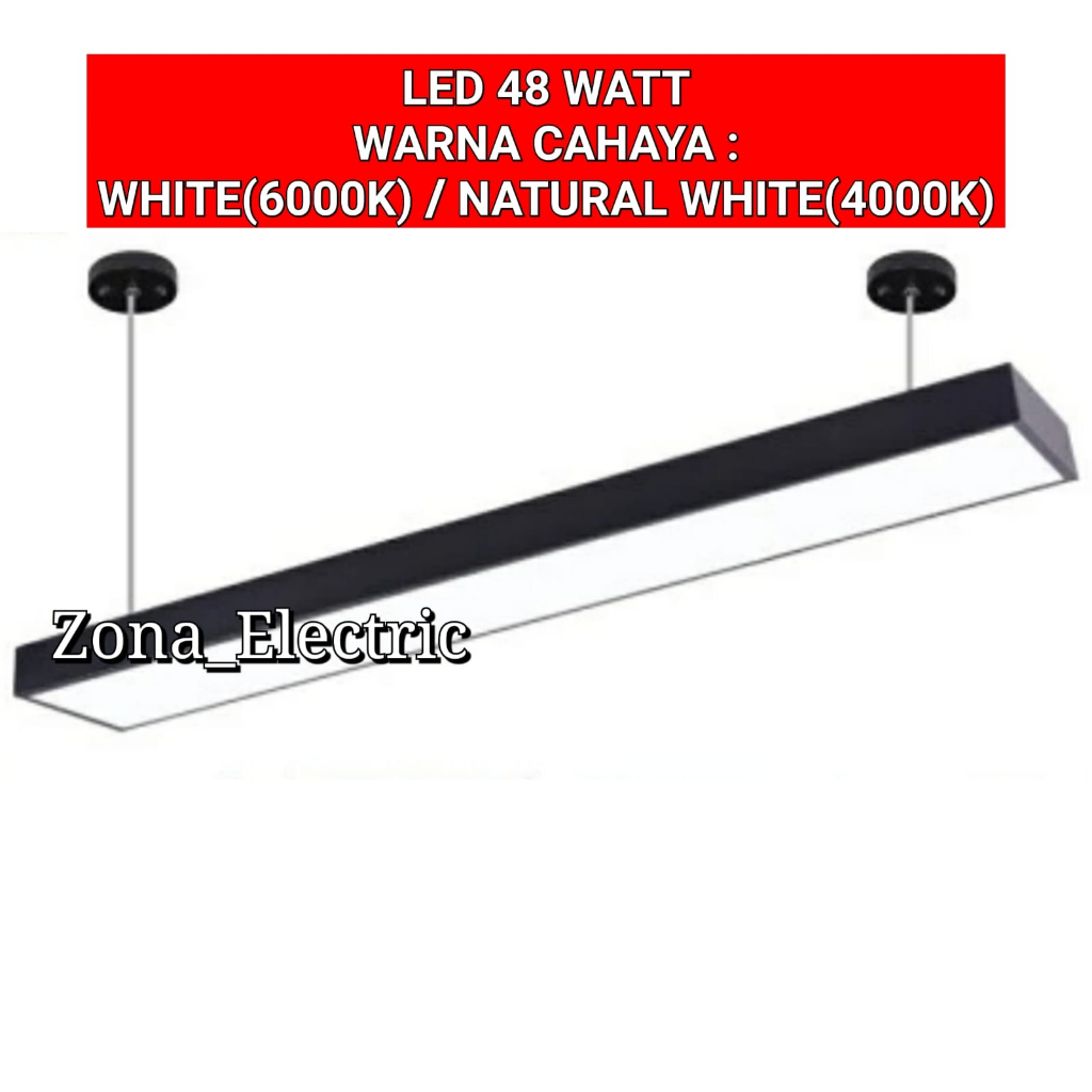 Jual LAMPU BALOK LED 48 WATT / LAMPU KANTOR OFFICE PLAFON GANTUNG TL ...