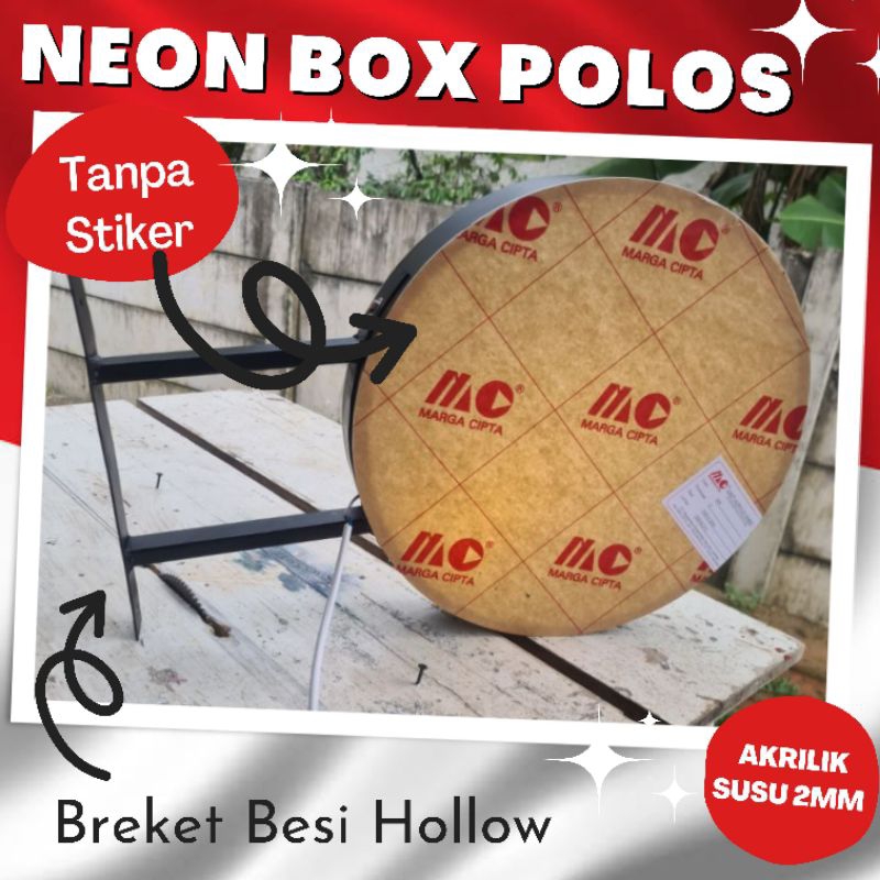 Jual NEON BOX BULAT POLOS 2SISI NON STIKER FREE BREKET | Shopee Indonesia